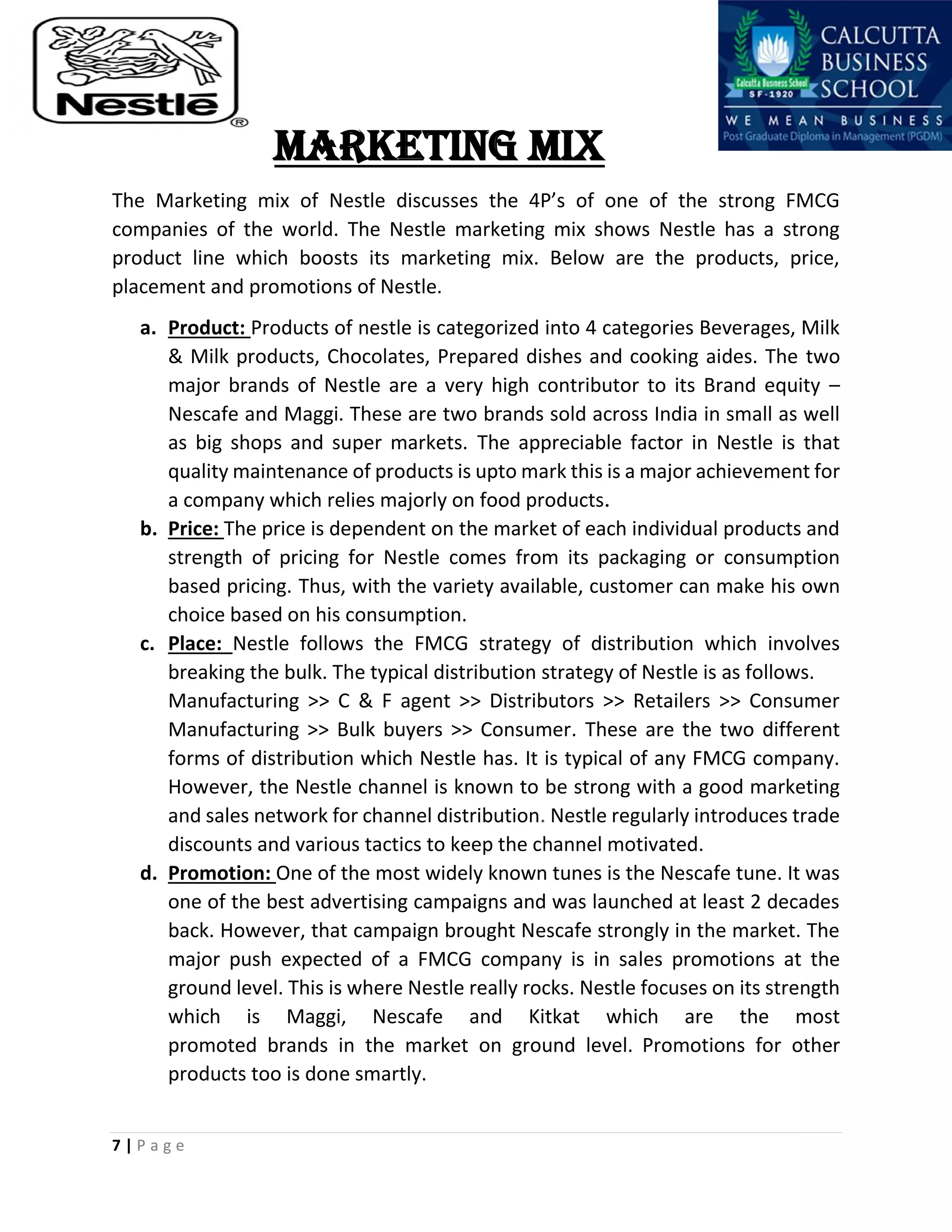 NESTLE-Application of sales and distribution management | PDF