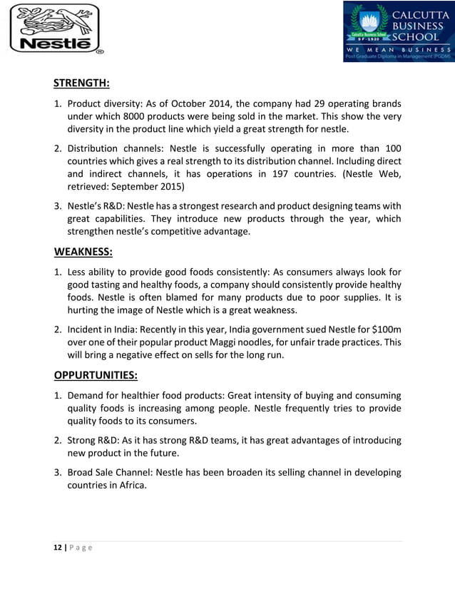 NESTLE-Application of sales and distribution management | PDF