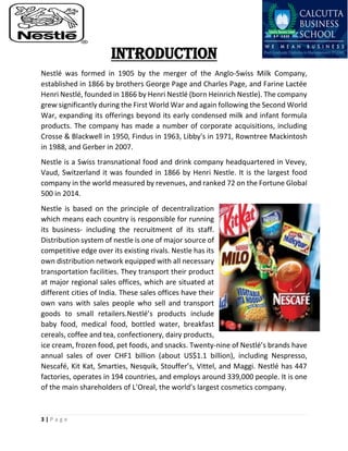 NESTLE-Application of sales and distribution management | PDF