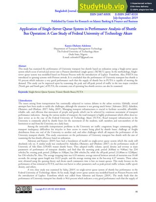 Application Of Single-Server Queue System In Performance Analysis Of Shuttle Bus Operation A ...
