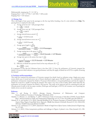 Application Of Single-Server Queue System In Performance Analysis Of Shuttle Bus Operation A ...