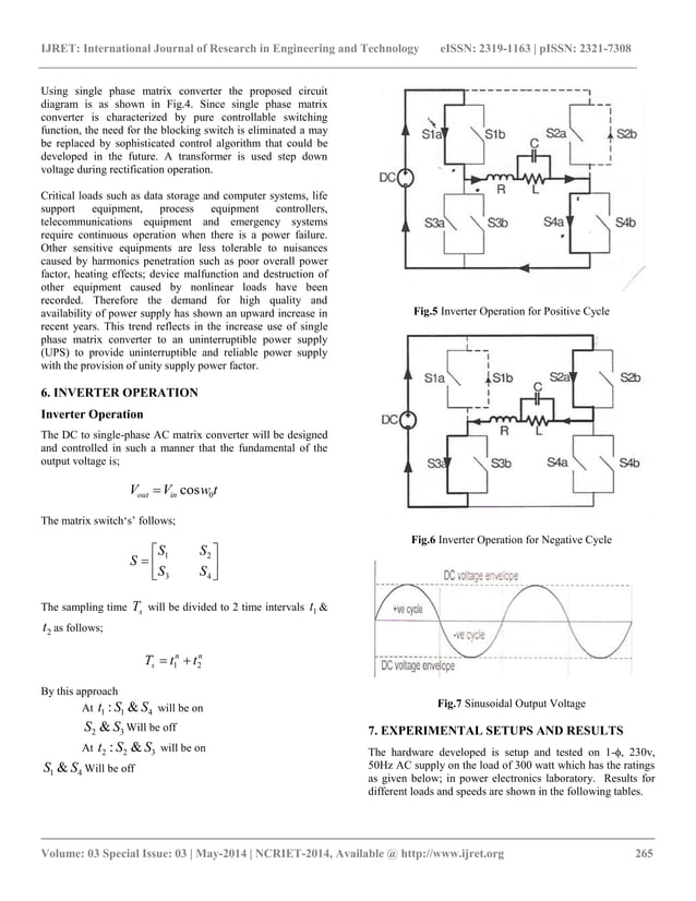 Application of single phase matrix converter topology to an ...
