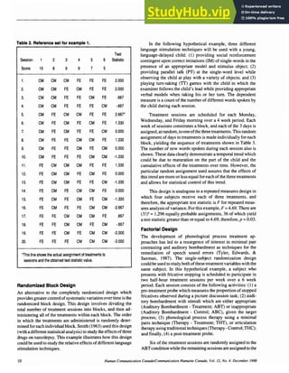 Application Of Single Subject Randomization Designs To Communicative Disorders Research | PDF