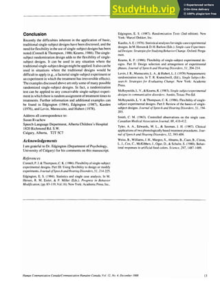 Application Of Single Subject Randomization Designs To Communicative ...