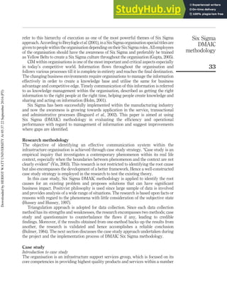 Application Of Six Sigma DMAIC Methodology In A Transactional Environment | PDF