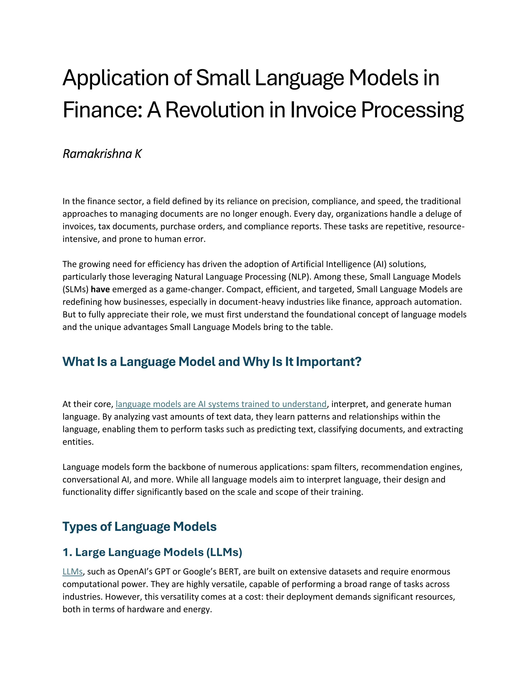Application of Small Language Models (SLMs) in Finance_A Revolution in ...