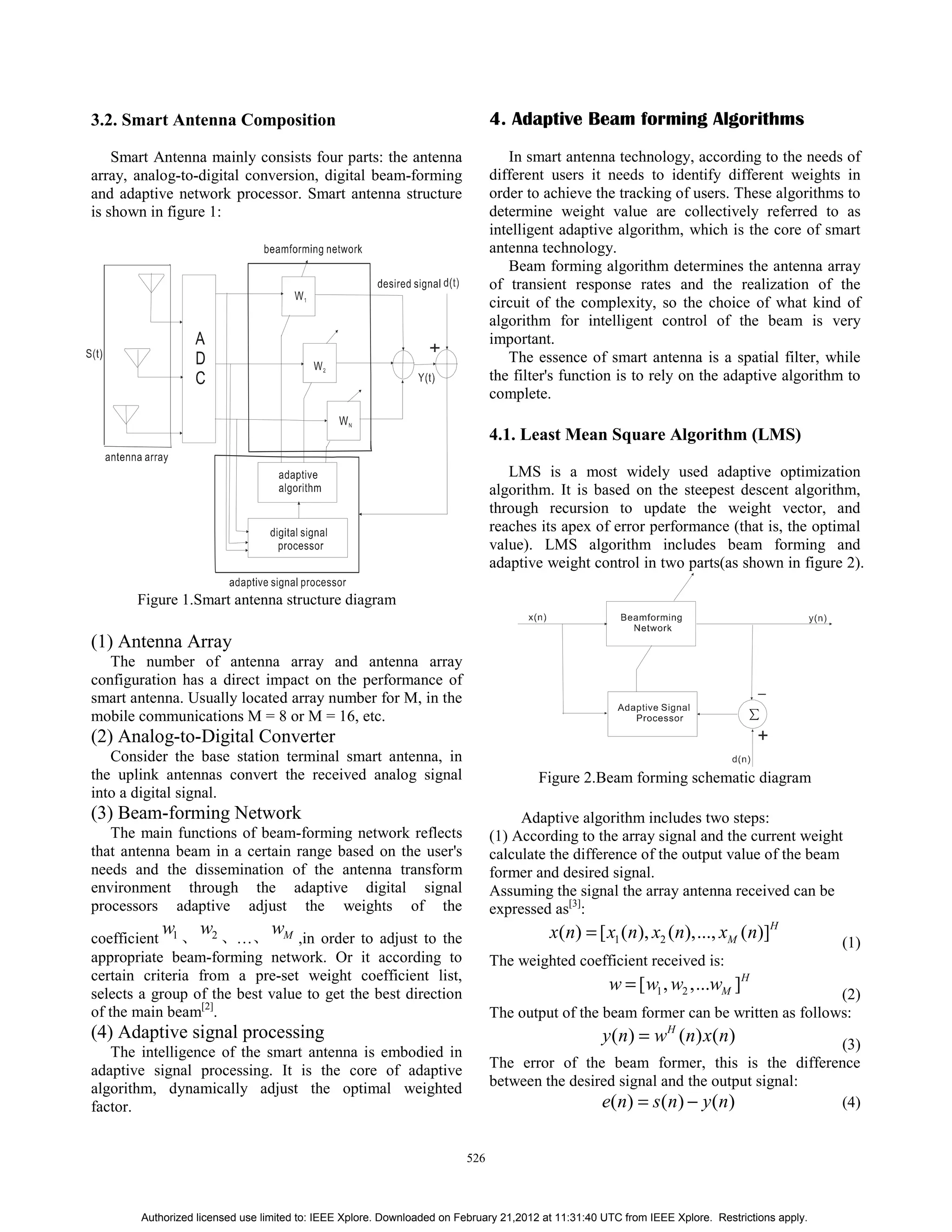 Application of smart antenna interference suppression techniques in tdscdma | PDF