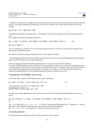 Application of smooth transition autoregressive (star) models for exchange rate | PDF