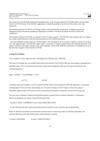 Application of smooth transition autoregressive (star) models for exchange rate | PDF