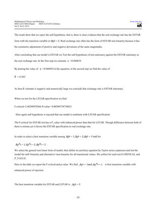 Application of smooth transition autoregressive (star) models for ...