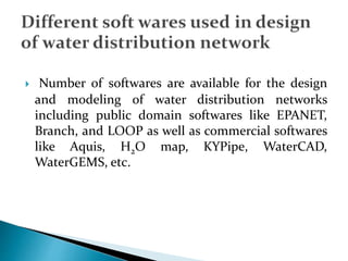 Application of softwares in wdn design | PPTX