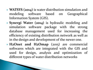Application of softwares in wdn design | PPTX