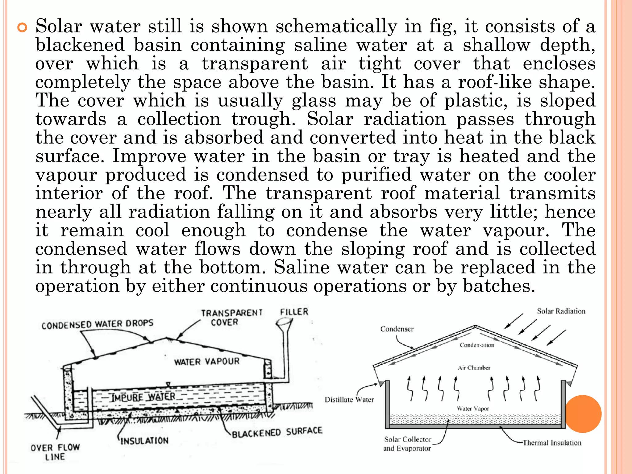 Application of solar energy solar distillation, solar pond, solar dryer | PDF