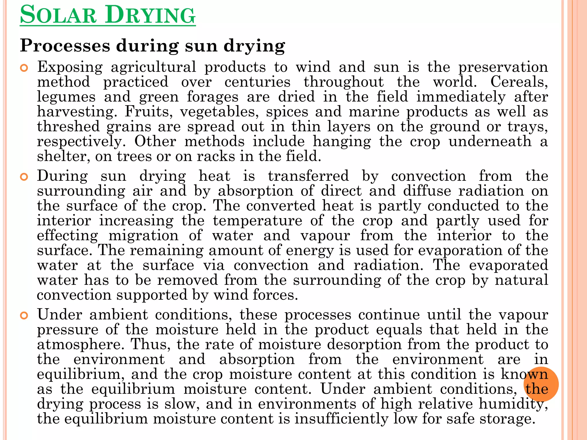 Application of solar energy solar distillation, solar pond, solar dryer ...