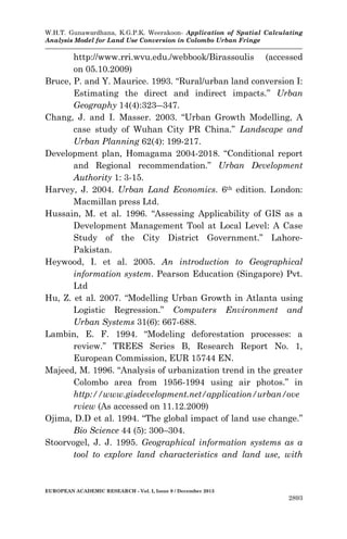Application of spatial calculating analysis model for land use ...