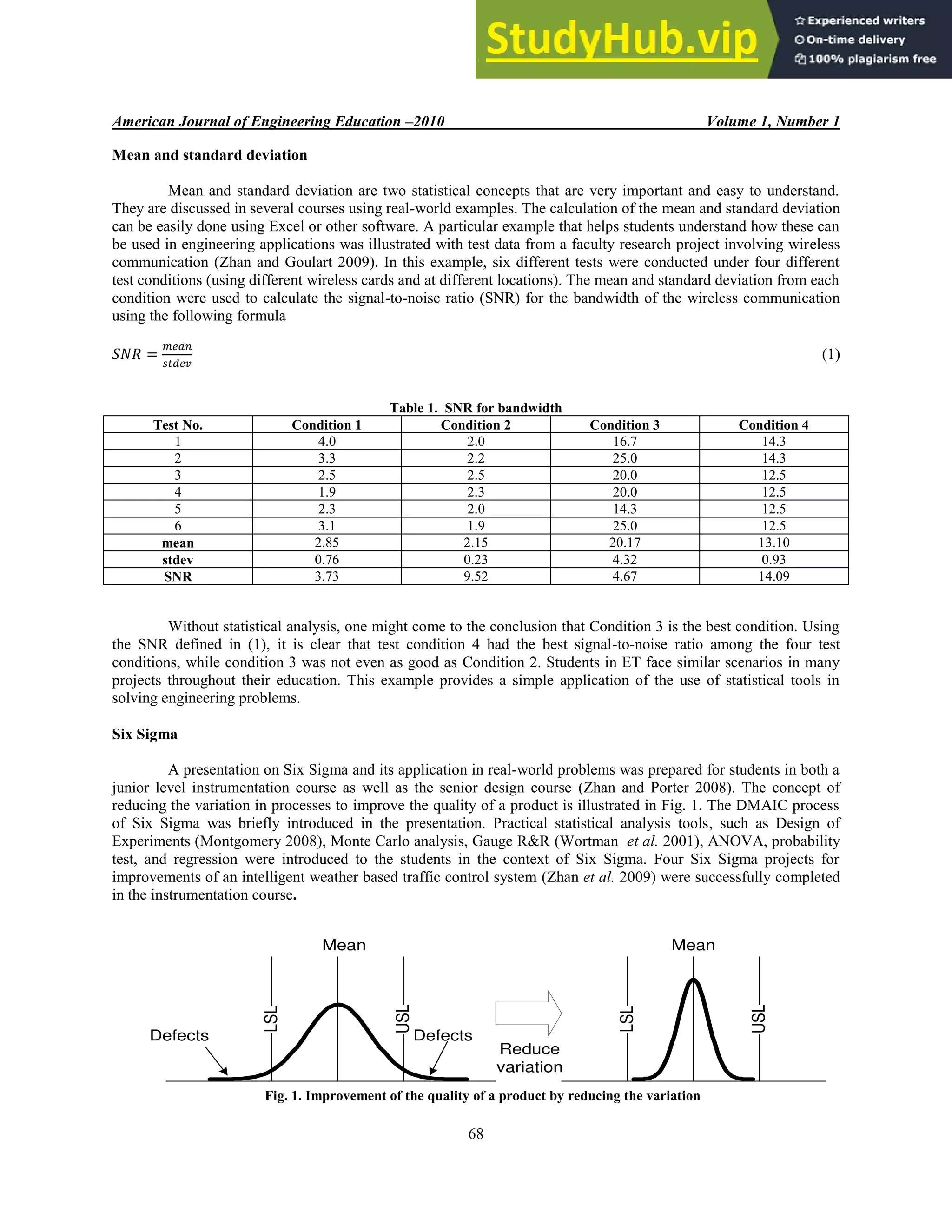 Application Of Statistics In Engineering Technology Programs | PDF