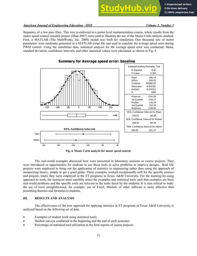 Application Of Statistics In Engineering Technology Programs | PDF