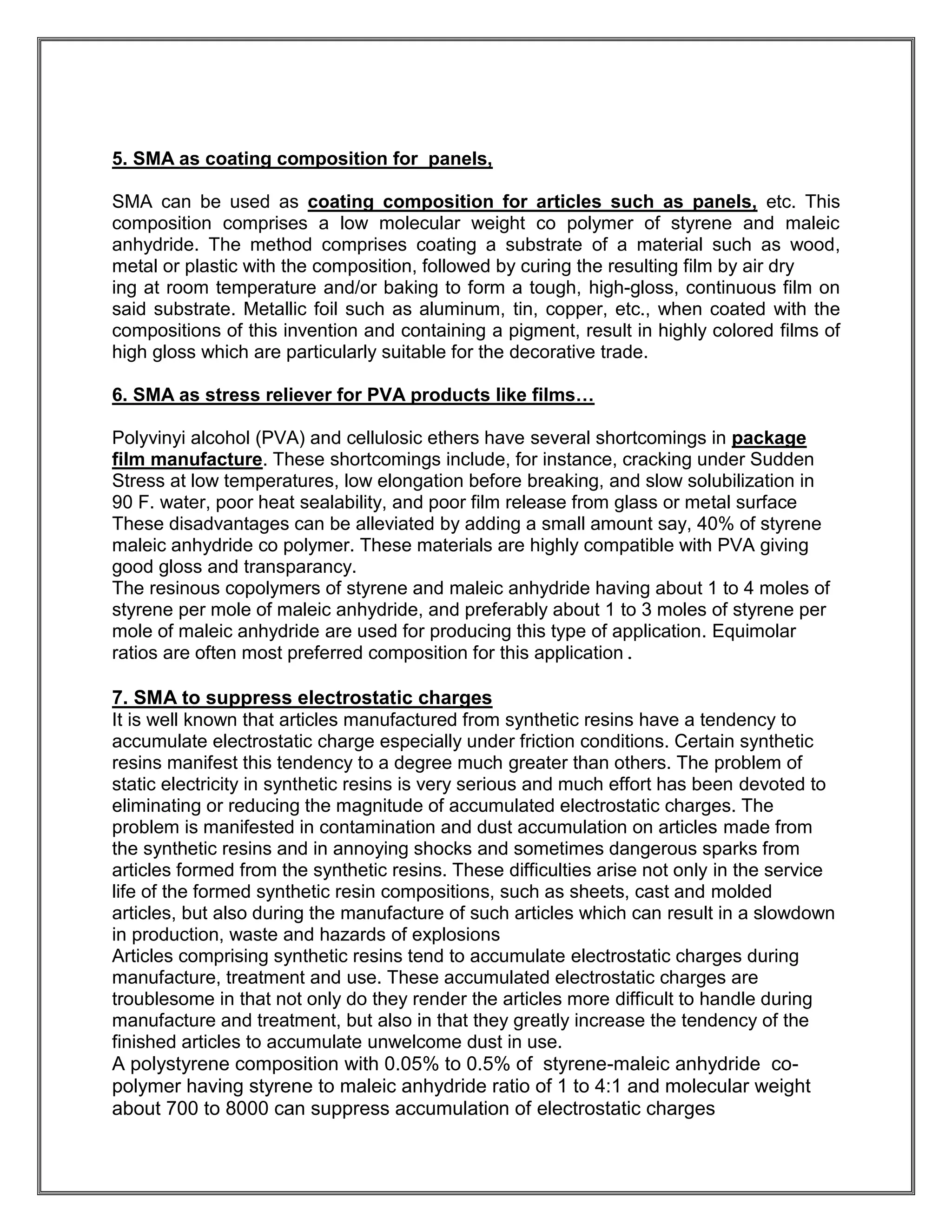Application of styrene maleic anhydride copolymer | PDF