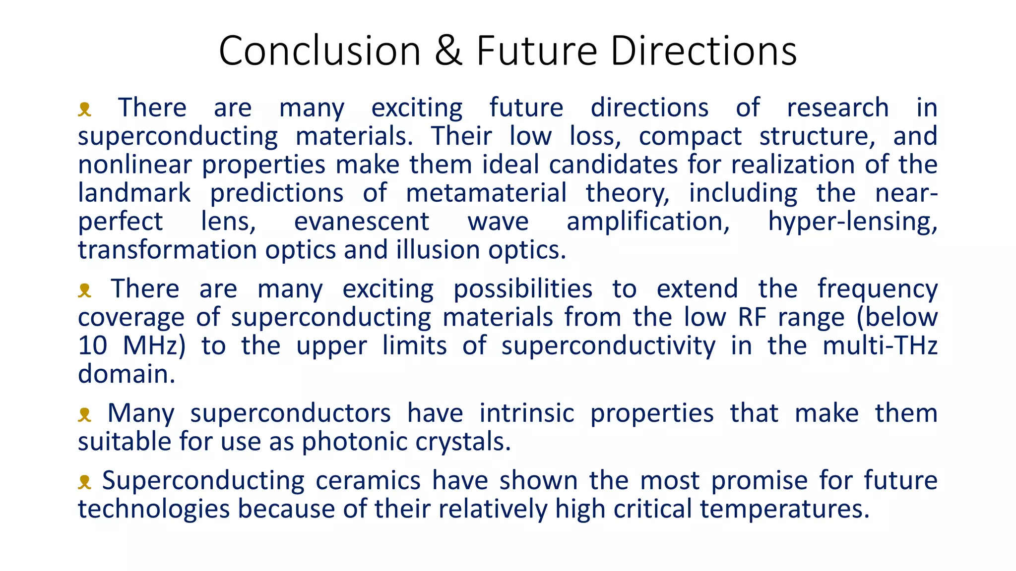 Application of superconductors | PPTX