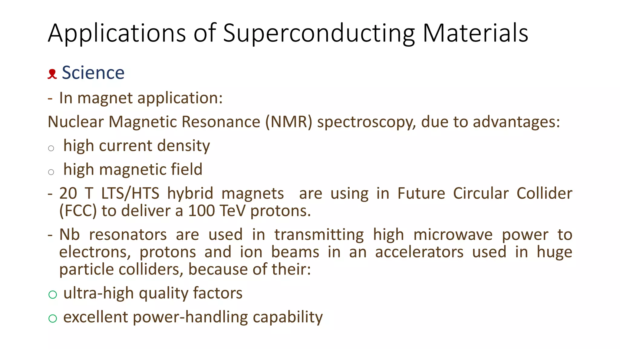 Application of superconductors | PPTX