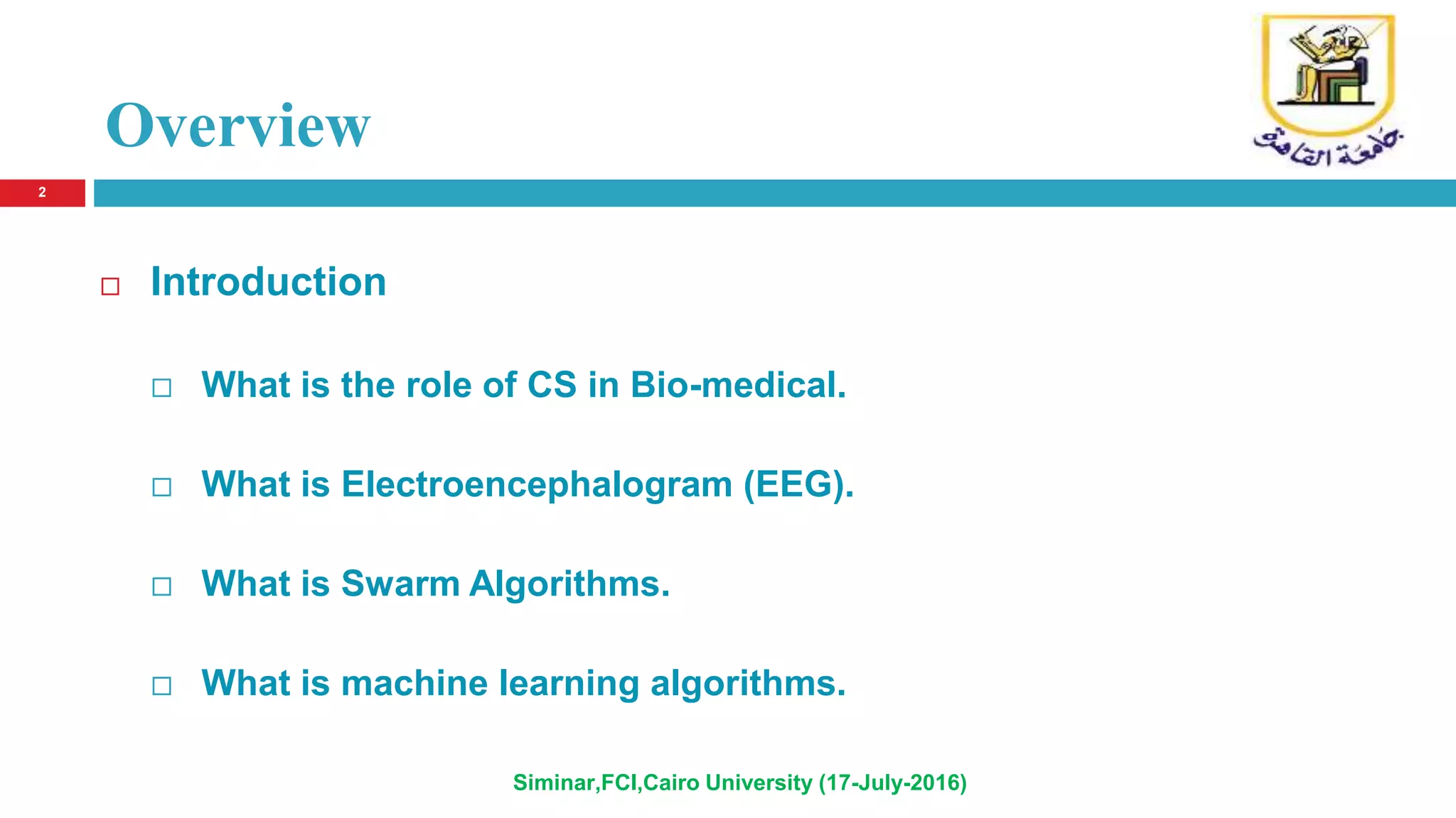 Application of swarm intelligence optimization in biomedical | PPTX