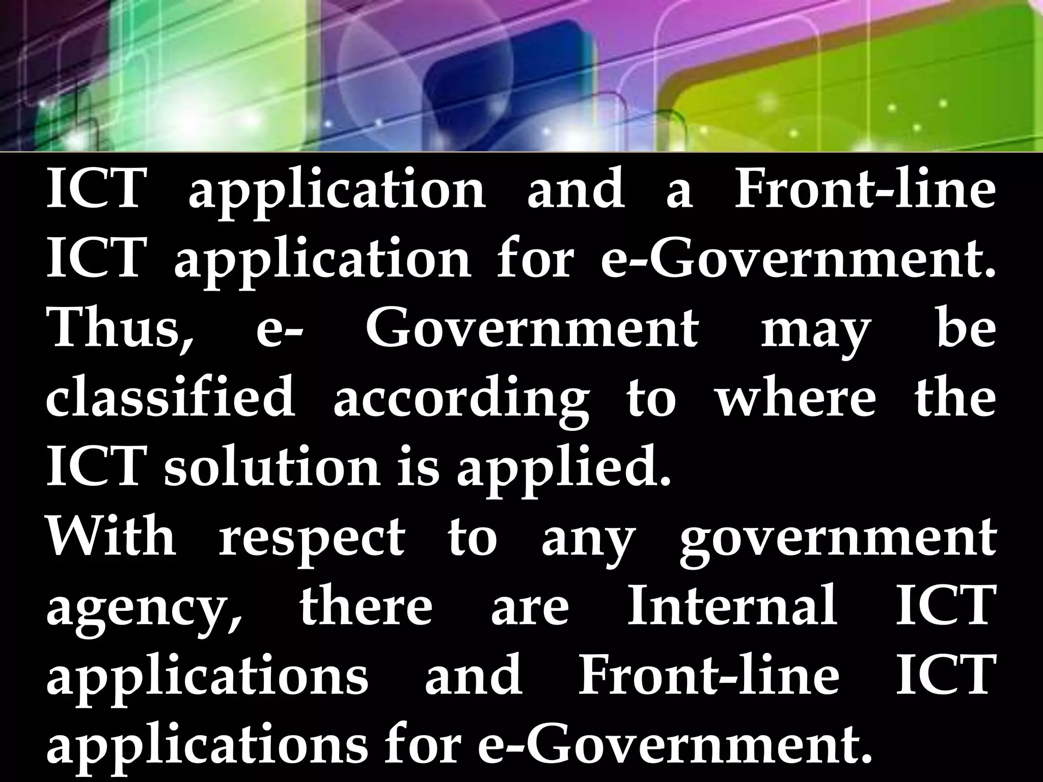 Application of Technology in Philippine Governance | PPTX