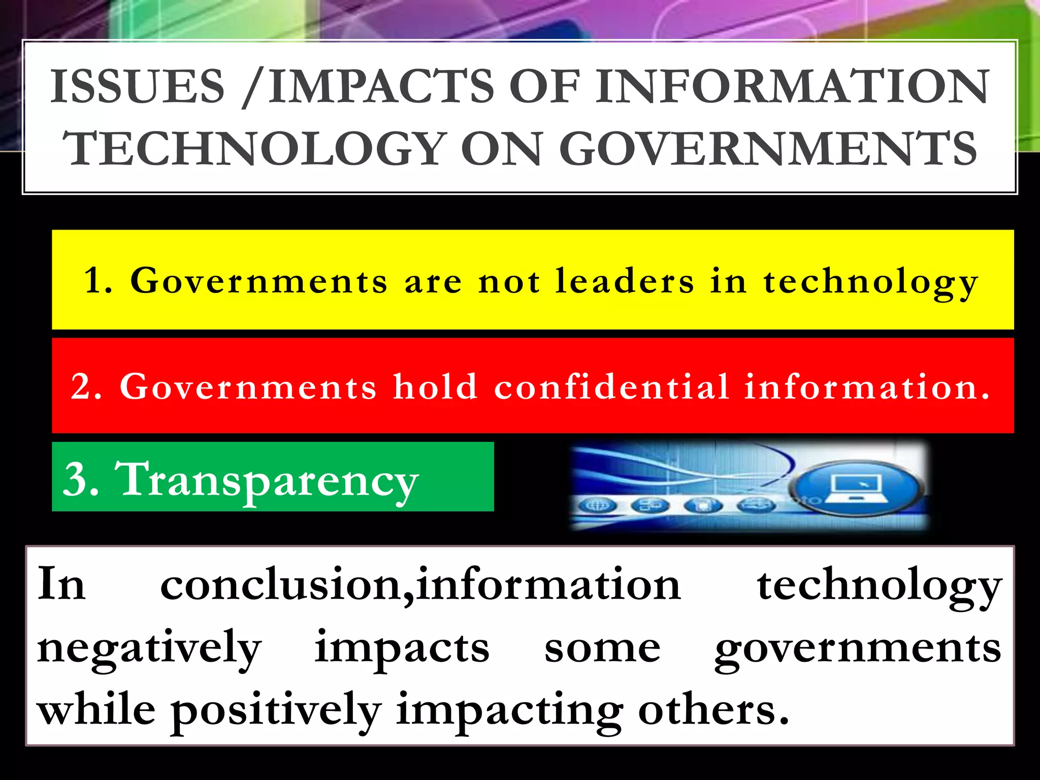 Application of Technology in Philippine Governance | PPTX
