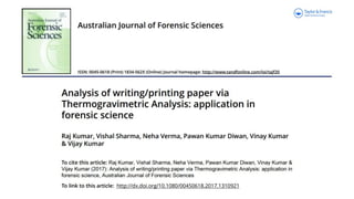 Application of TGA in Paper Analysis in Forensic Application | PPT