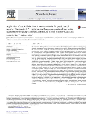 Application of the artificial neural network model for prediction of | PDF