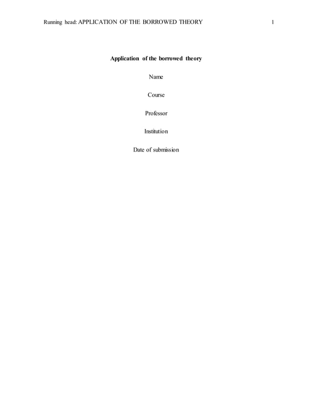 Application of the borrowed theory | PDF