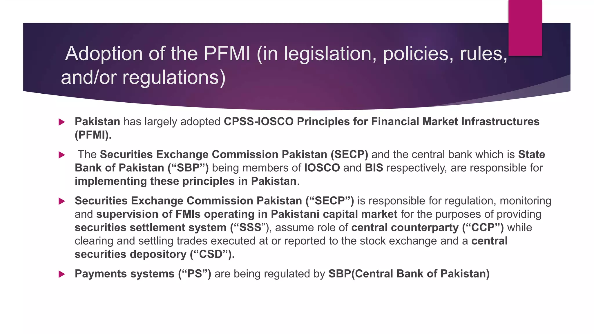 Application of the CPSS-IOSCO Principles for Financial Market pakistan.pptx