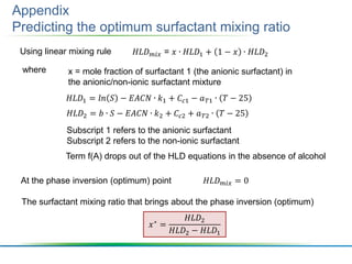 Application of the HLD microemulsion model for the Development of Phase ...