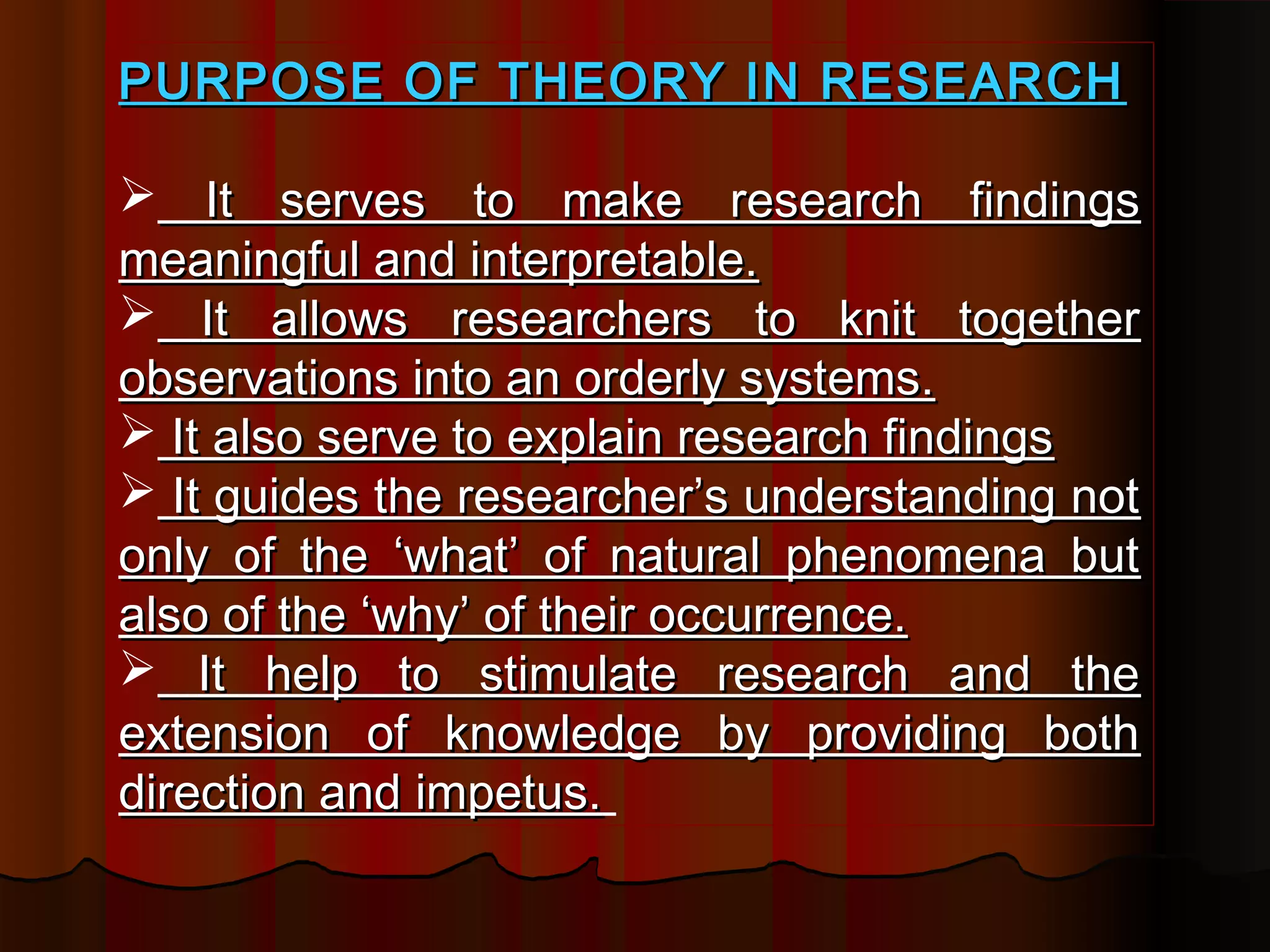Application of theories in research | PPT