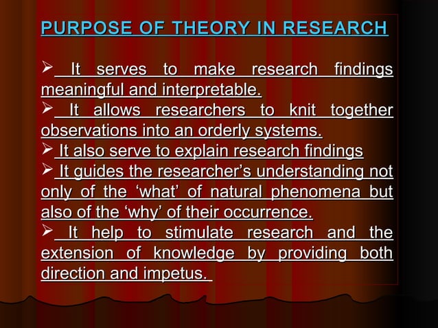Application of theories in research | PPT | Science