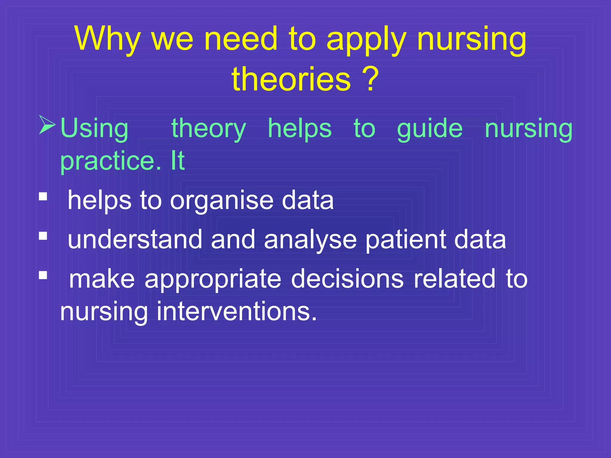 Application of theory to nursing practice | PPT