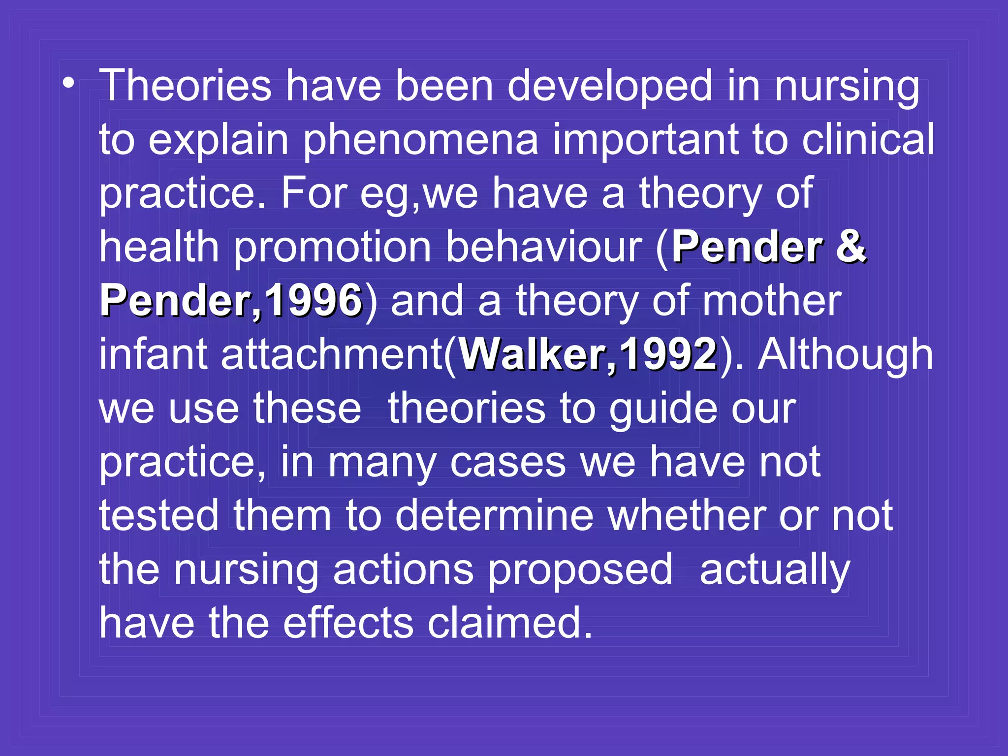 Application of theory to nursing practice | PPT