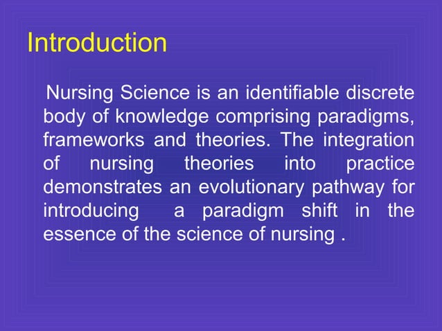 Application of theory to nursing practice | PPT