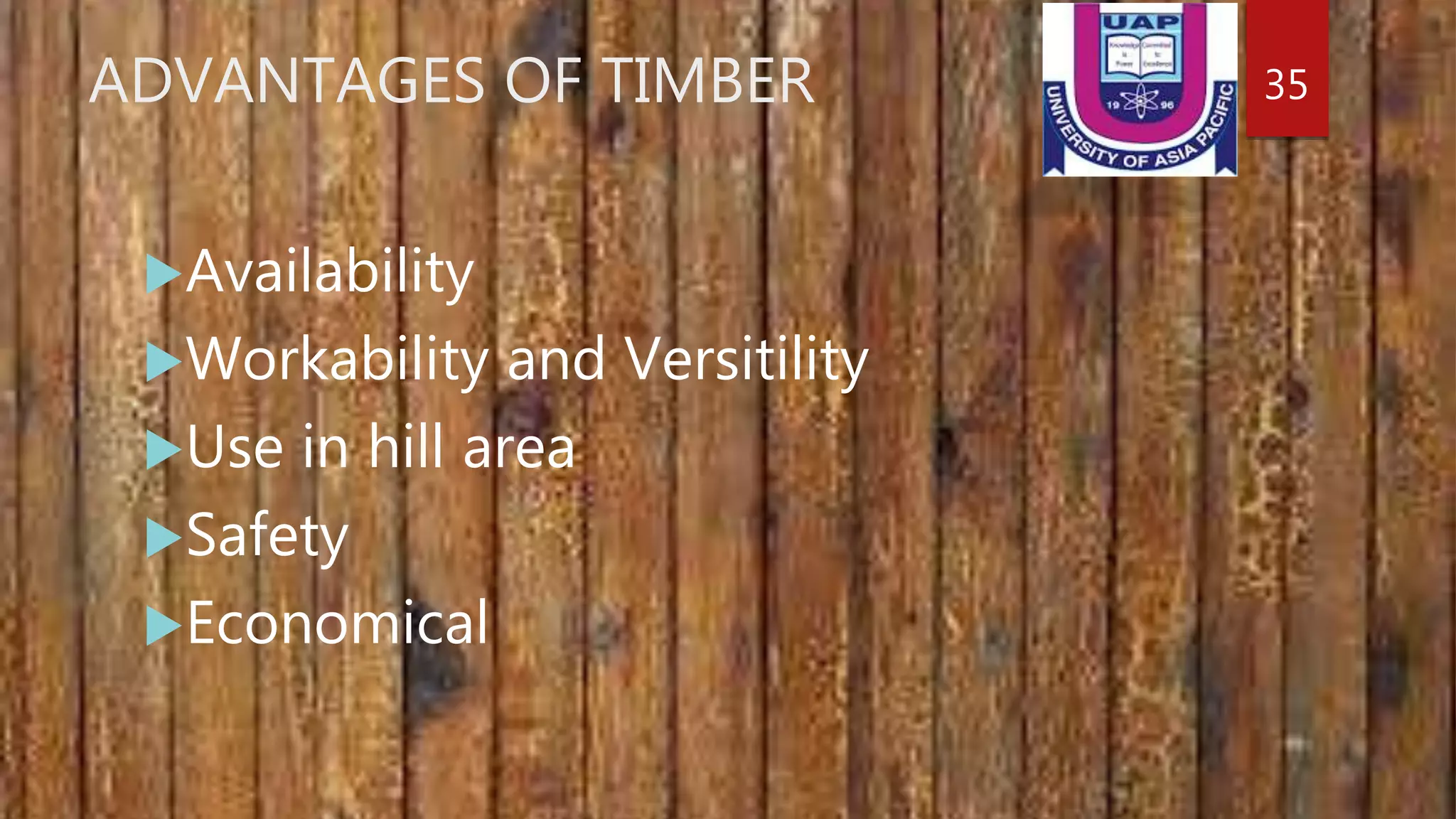Application of timber in the civil engineering structures | PPTX