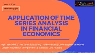 Application of time series analysis in financial economics | PPTX