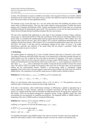 Application of time series modelling for predicting the export potential of indian leather ...