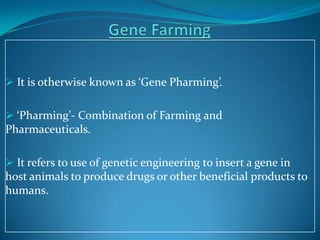 Application of transgenic animals | PPTX