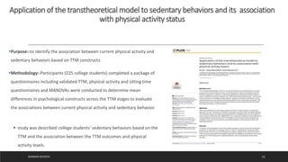 Application of transtheoritical model in research design | PPT
