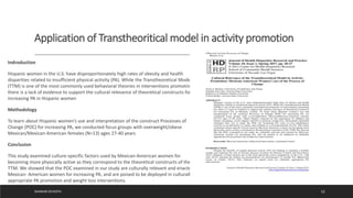 Application of transtheoritical model in research design | PPT