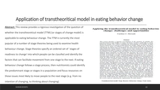 Application of transtheoritical model in research design | PPT