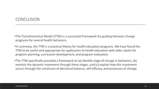 Application of transtheoritical model in research design | PPT