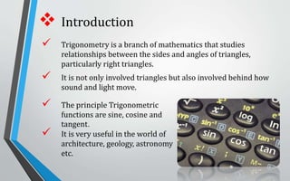 Applications of trignometry | PPTX