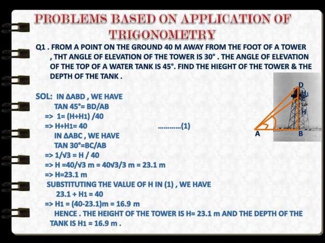Application of trigonometry | PPTX