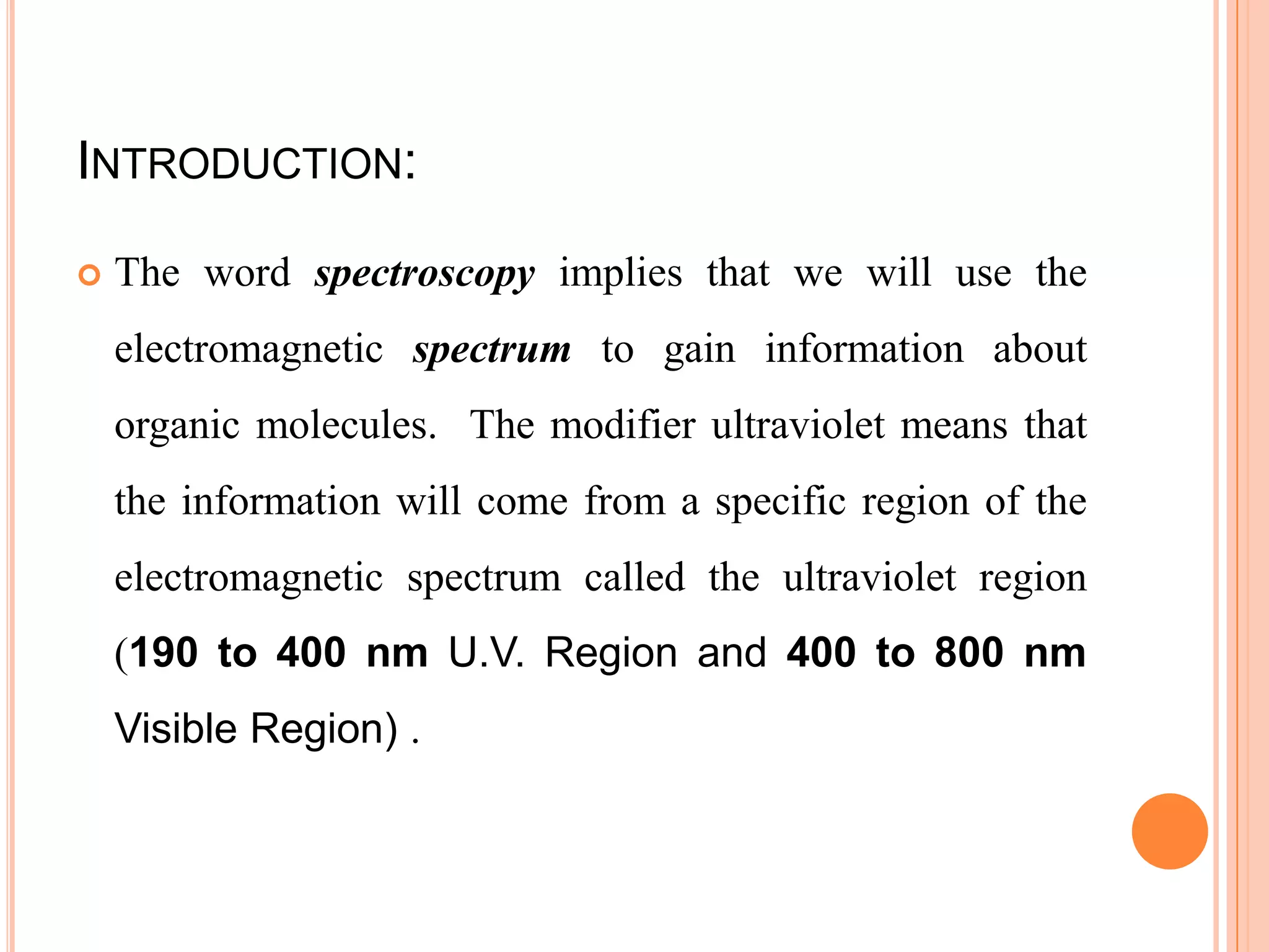 Application of u.v. spectroscopy | PPTX