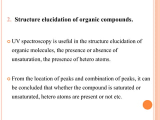 Application of u.v. spectroscopy | PPTX