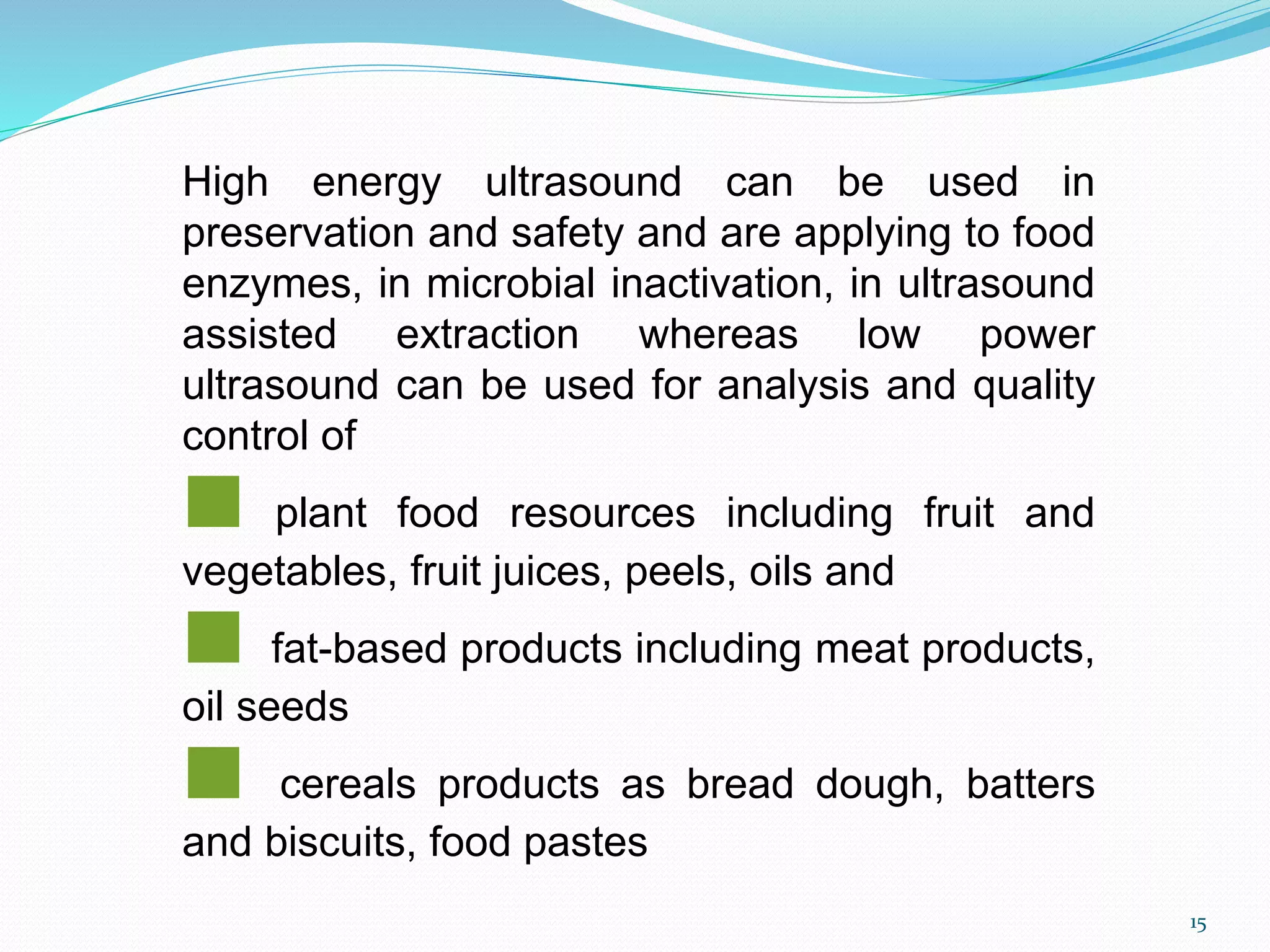 Application of ultrasound in separation process | PPTX